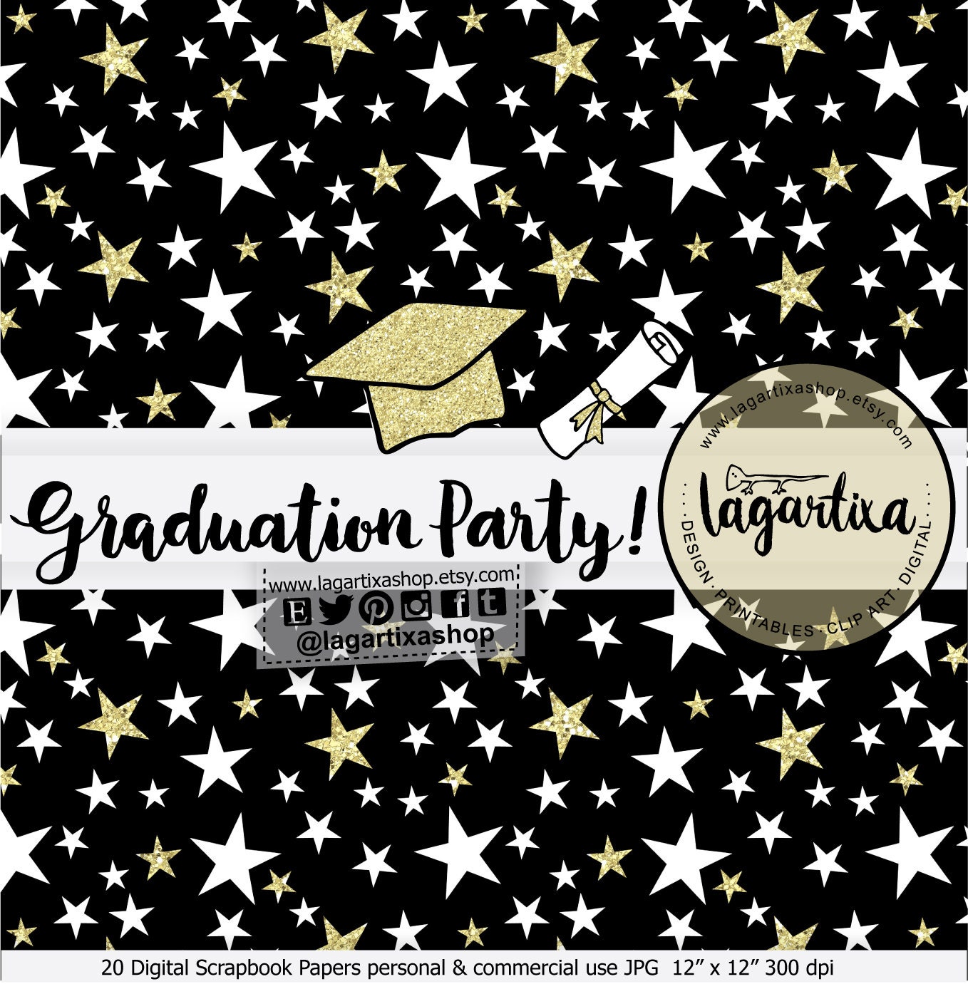Graduation Party Borders Clip Art