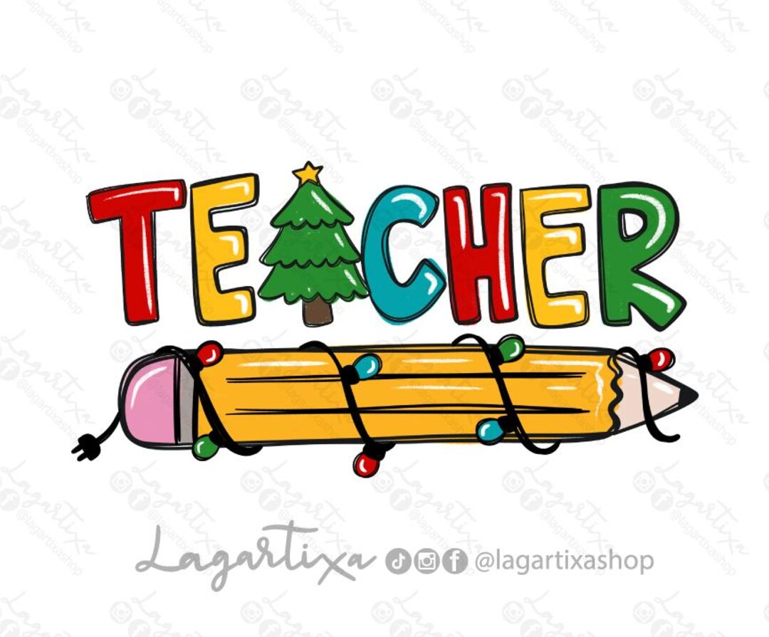Christmas Sublimation Design | Santa's Favorite Teacher | PNG Digital ...