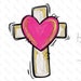 Valentine Cross Pink Heart Sublimation Design | Easter Christian | Hand ...