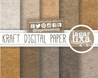 Kraft Digital Paper Background Beige Earth Colors Neautrals | Etsy