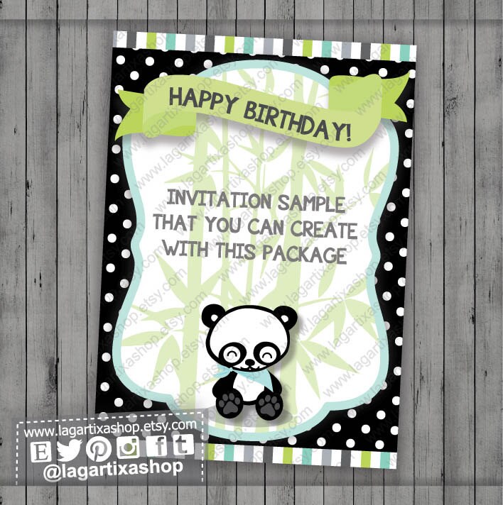 Panda Boy Bear, Digital Paper, Patterns, Clipart Images Included, Gray ...