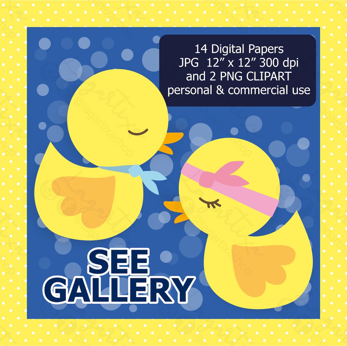 Baby Girl Little Duck Digital Paper, Easter Patterns, Spring Elements ...