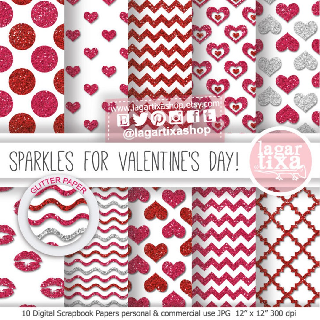 Hot Pink Glitter Chevron Background