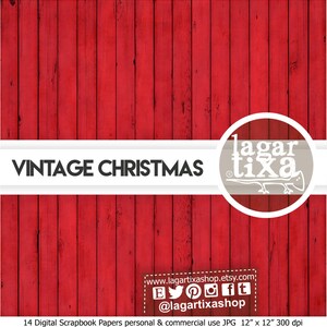 Christmas Digital Papers Red Vintage Scotland Tartan Plaid Kraft ...