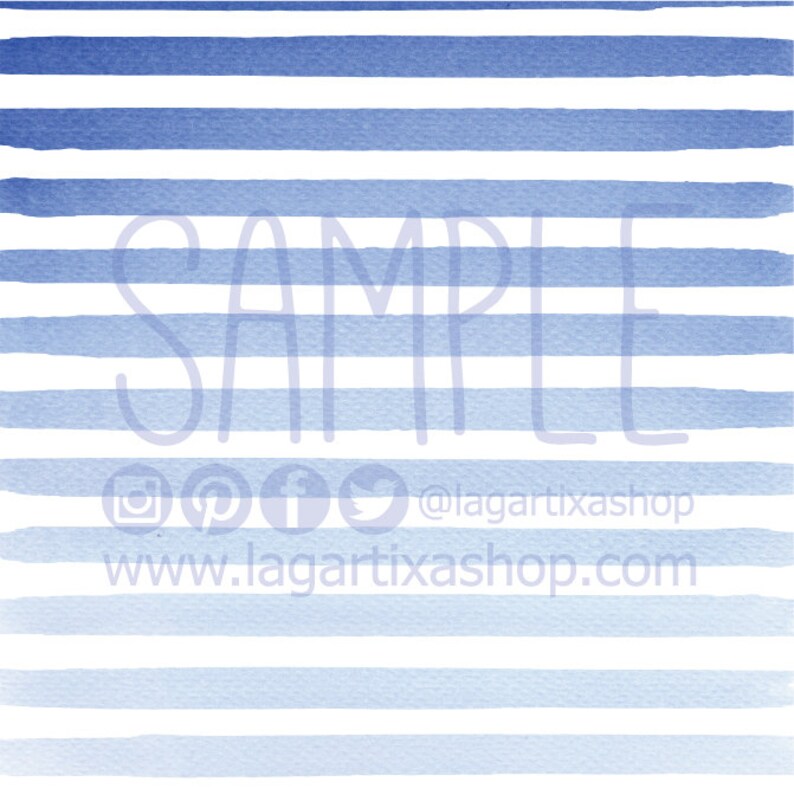 Papel Digital Fondo de Acuarela lineas rayas pinceladas | Etsy España
