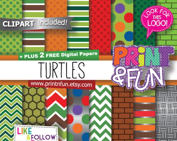 Ninja Turtles Digital Paper, Ninja Turtles Designs, Ninja Party, Ninja ...