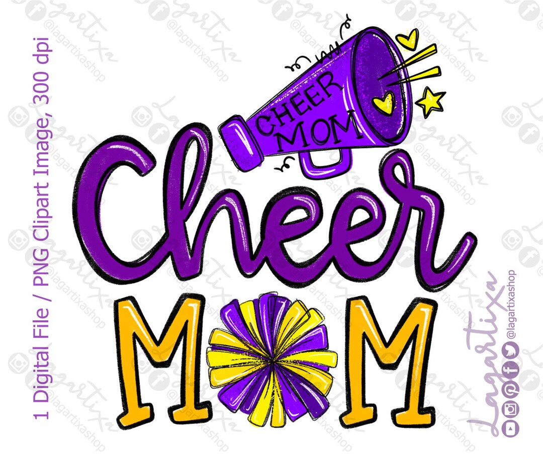 Cheer MOM Sublimation Design Megaphone / Digital File / Instant ...