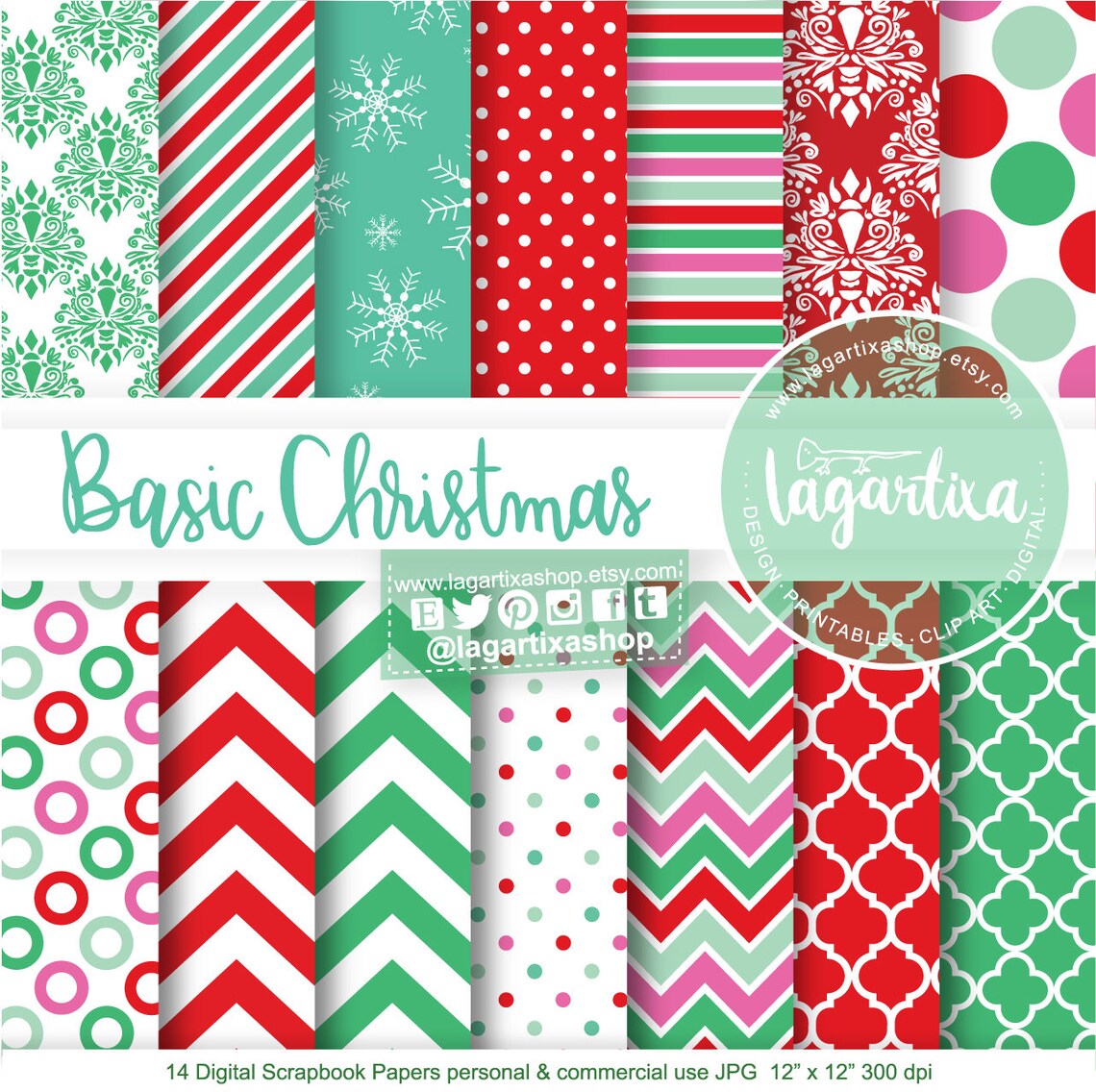 Navidad Fondos Digitales Papel Digital para invitaciones blog | Etsy