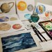 Solar System Real Watercolor Planets Cosmic Nebula Starry Night ...