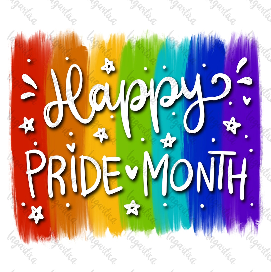 June Pride Month Love is Love Rainbow Watercolor Png Clipart Lettering ...