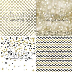 Gold Black New Year's Eve Digital Paper Blog Background for Invitations ...