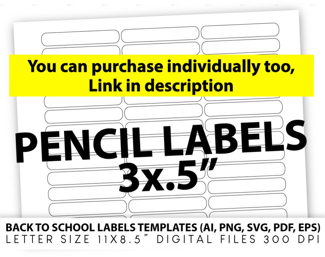 Basic School Templates Labels for Back to School Cut Files PNG SVG Eps ...