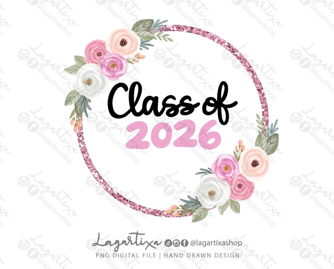 Floral Graduation Hat | Watercolor Florals Design | Gold Glitter ...