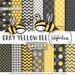Bumble Bee Digital Paper Clip Art Yellow Black White Background ...