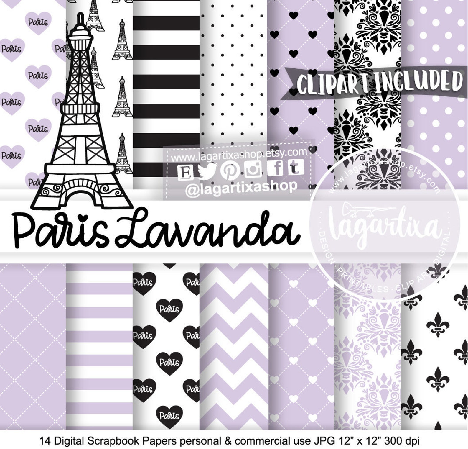 Paris Papel Digital Fondos Paris Francia Torre Eiffel - Etsy España
