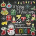 Christmas Chalkboard Color Chalk Clipart Snowman Boot Star Christmas ...