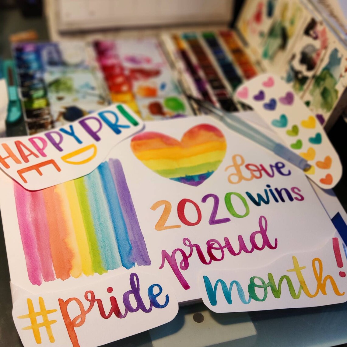 June Pride Month Love is Love Rainbow Watercolor Png Clipart Lettering ...