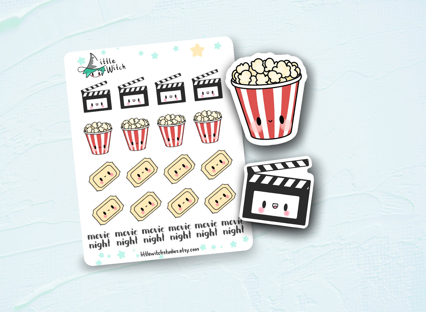 Paper, Party & Kids Cute Stickers Cinema Planner Stickers Bunny ...