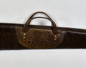 Leather & Canvas Deluxe Shotgun Case for Sporting Clays, Skeet , Trap ...