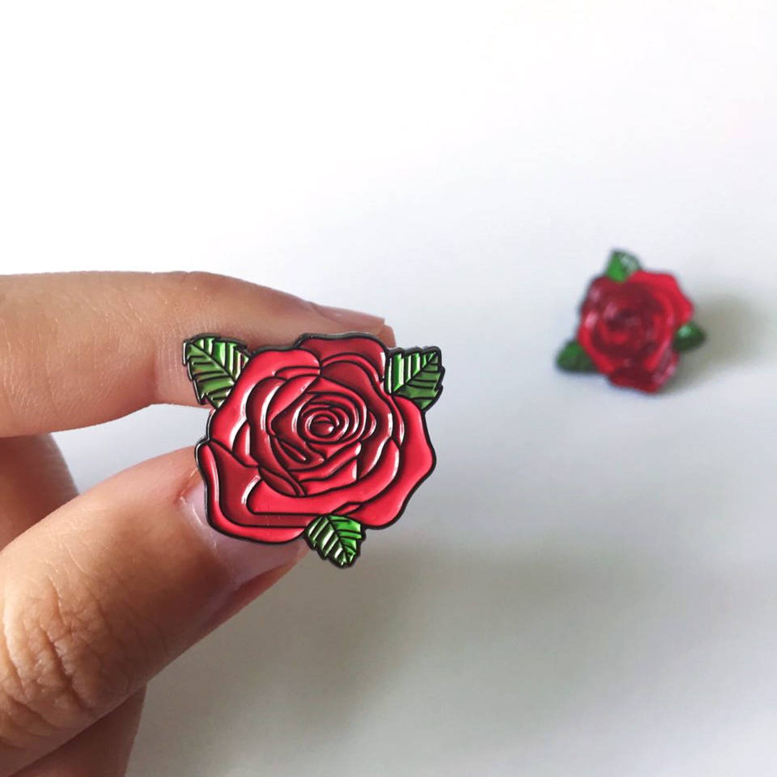 Red Rose Enamel Pin traditional Red Rose Flower Enamel Pin - Etsy