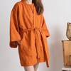 Linen Kimono Robe. Short Linen Robe. Soft Linen Lounge Wear. Washed ...