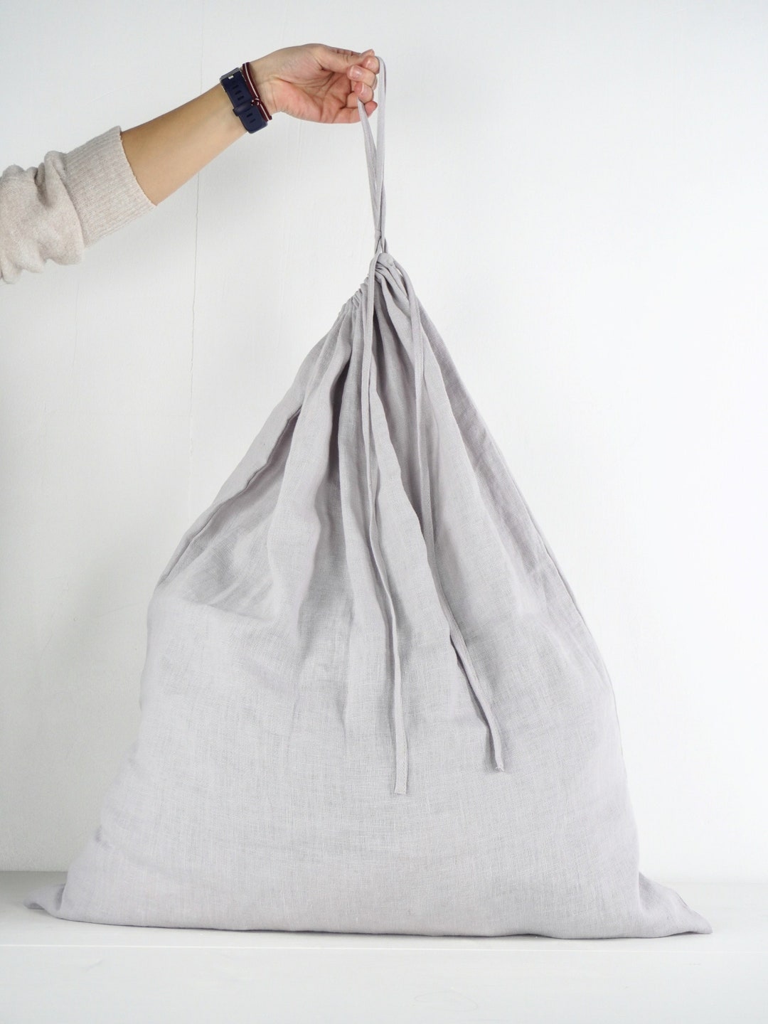 Linen Laundry Bag. Big Linen Bag. Natural Linen Washed Laundary Bag ...