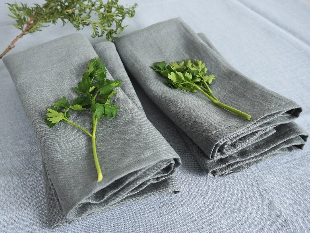 Washed Linen Napkins in Various Colors. Linen Napkin Set 4,6,8,10 ...