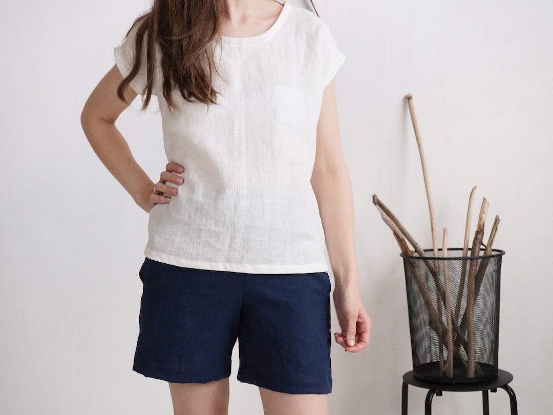 Linen Simple Top. Soft Linen Top. Washed Linen Blouse. Classic Natural ...