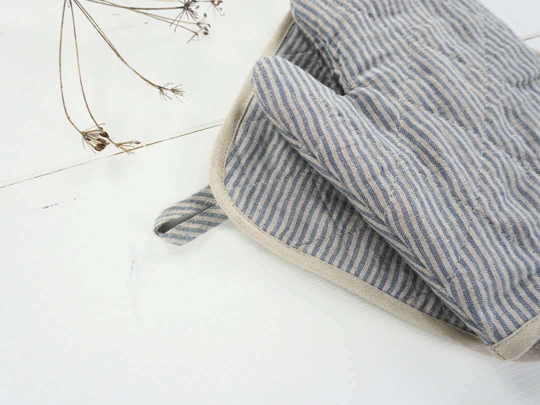 Linen Oven Mitt and Linen Pot Holder. 100% Linen Oven Mitts. Pot ...