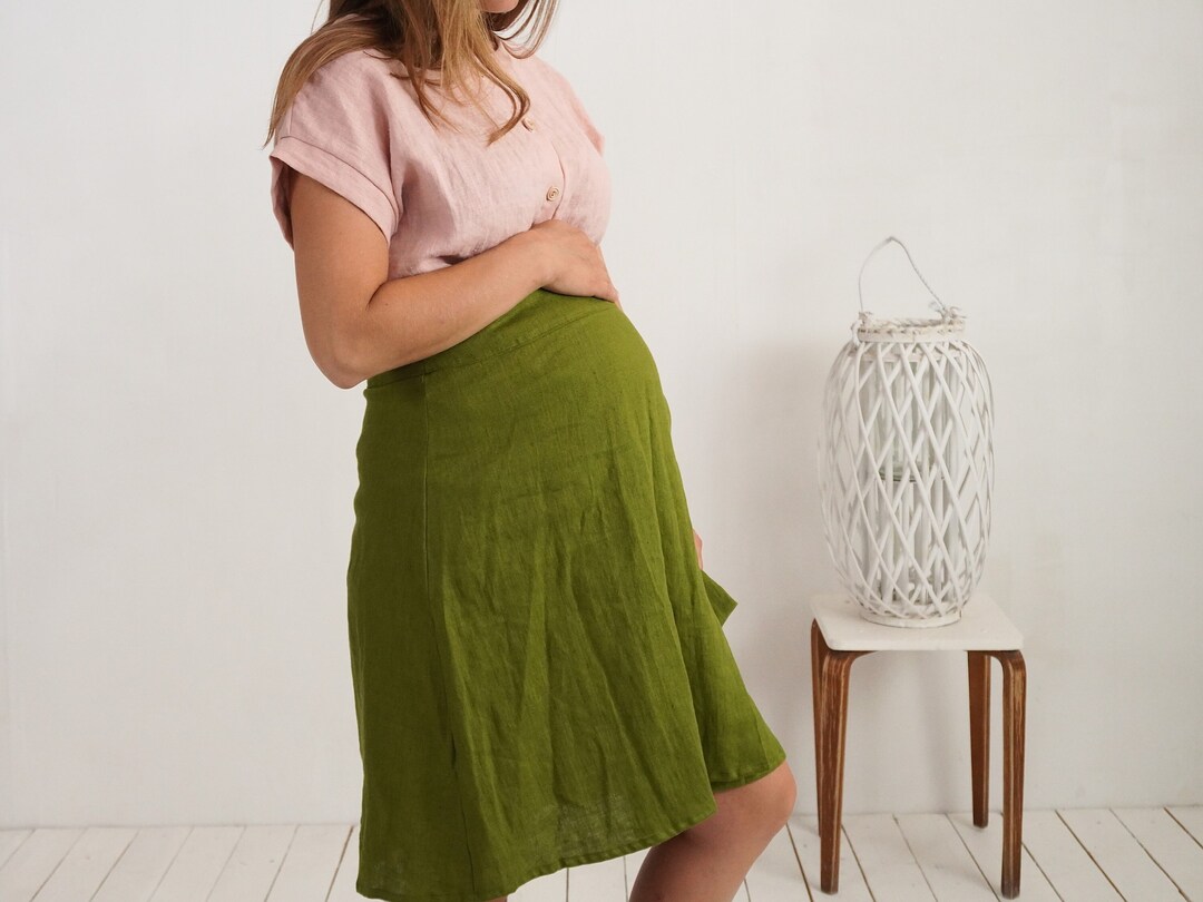 Linen Maternity Wrap Skirt. Linen Pregnancy Skirt. Linen Wrap Skirt ...