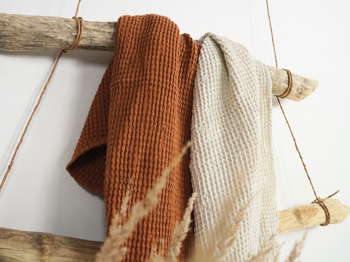 Linen Waffle Rustic Towels. Linen Waffle Towel. Bath Sheet. Hand, Face ...
