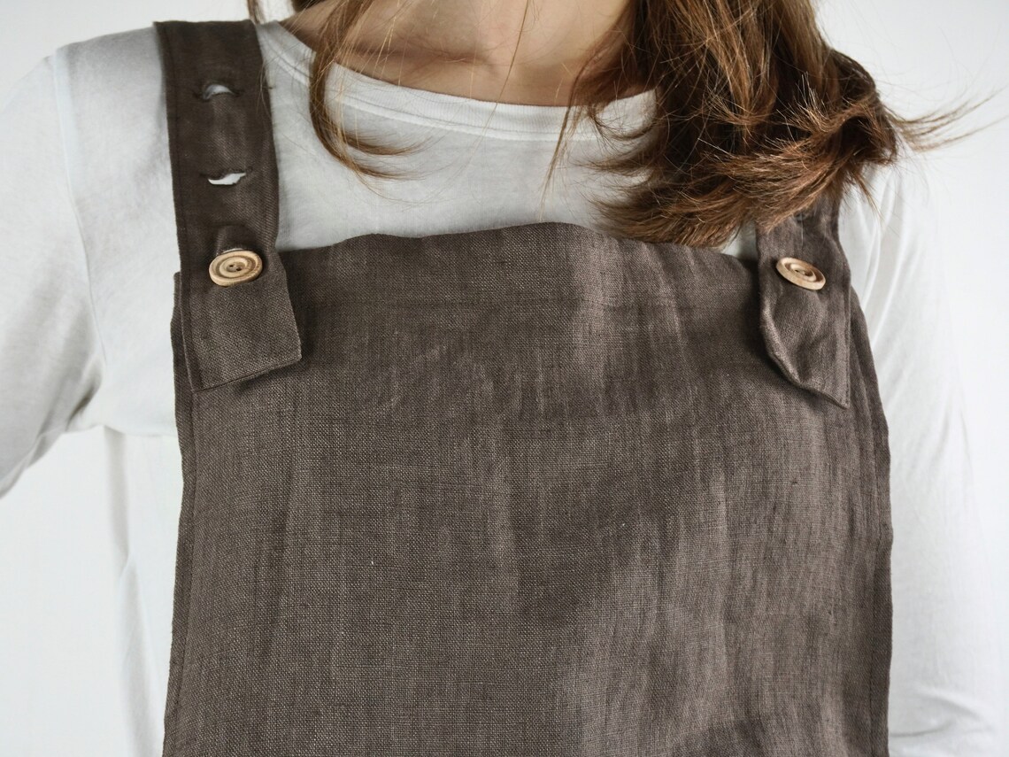 Linen pinafore dress. Linen apron dress. Linen Pinafore. | Etsy