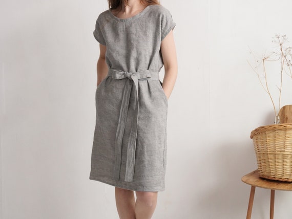 Linen Simple Dress. Shift Linen Dress. Basic Everyday Linen - Etsy
