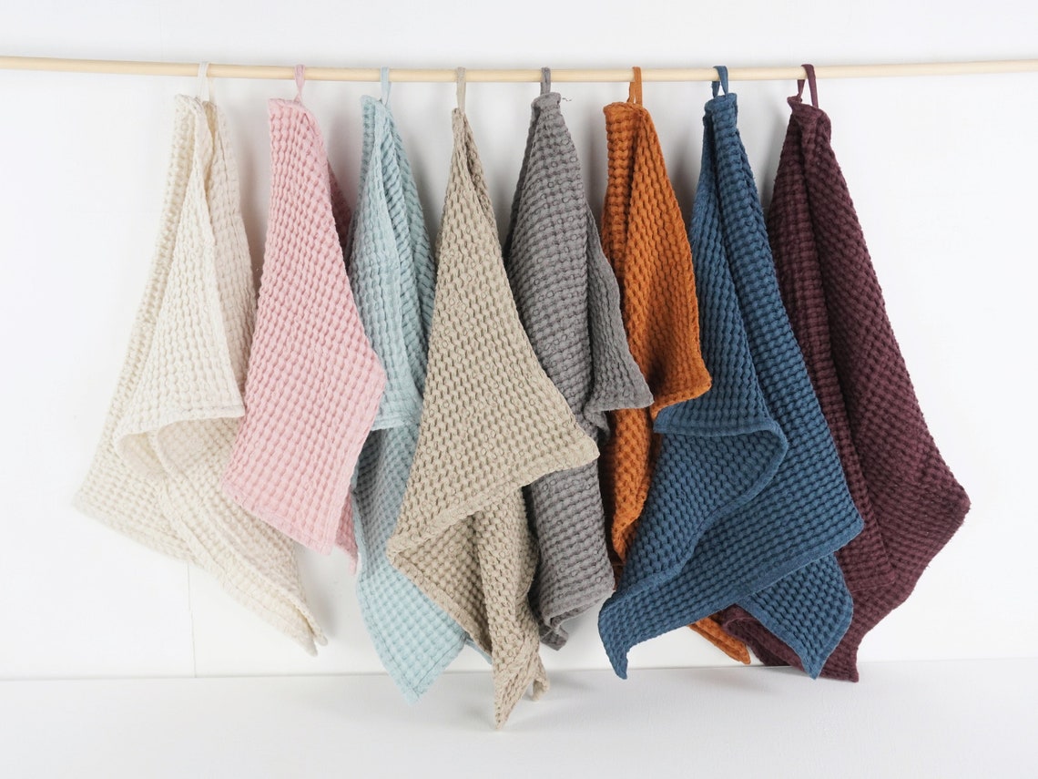 Waffle Tea Towel Set. Kitchen Towel. Linen Waffle Tea Towel. - Etsy