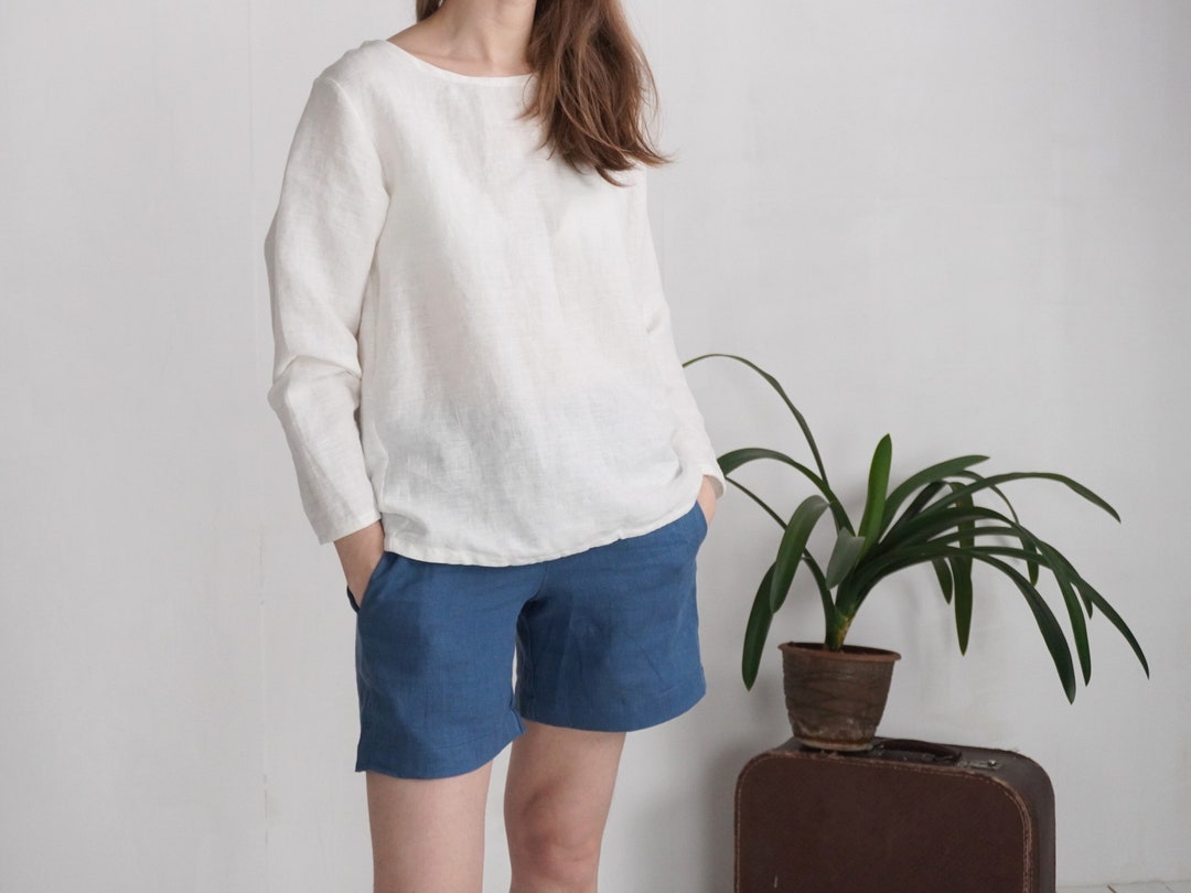 Linen Shorts. Linen Shorts With Pockets. Womens Linen Short Shorts ...
