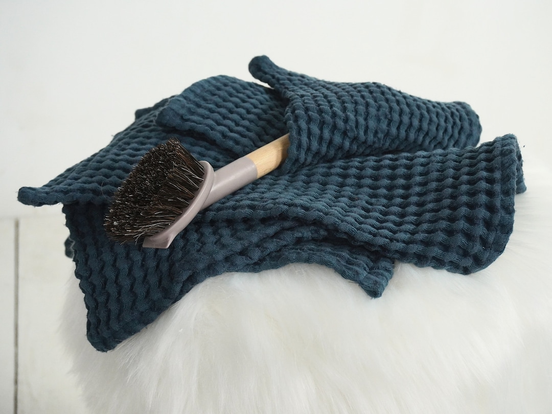 Organic Linen Waffle Dish Cloth Set. Linen Wash Cloth. Waffle Weave ...