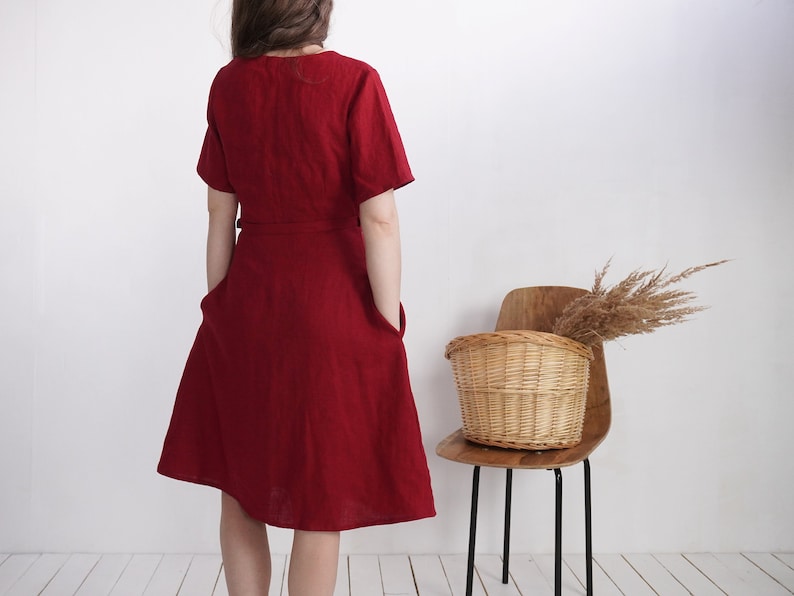 Wrap Linen Dress. Elegant Summer Dress. Evening Linen Dress. - Etsy