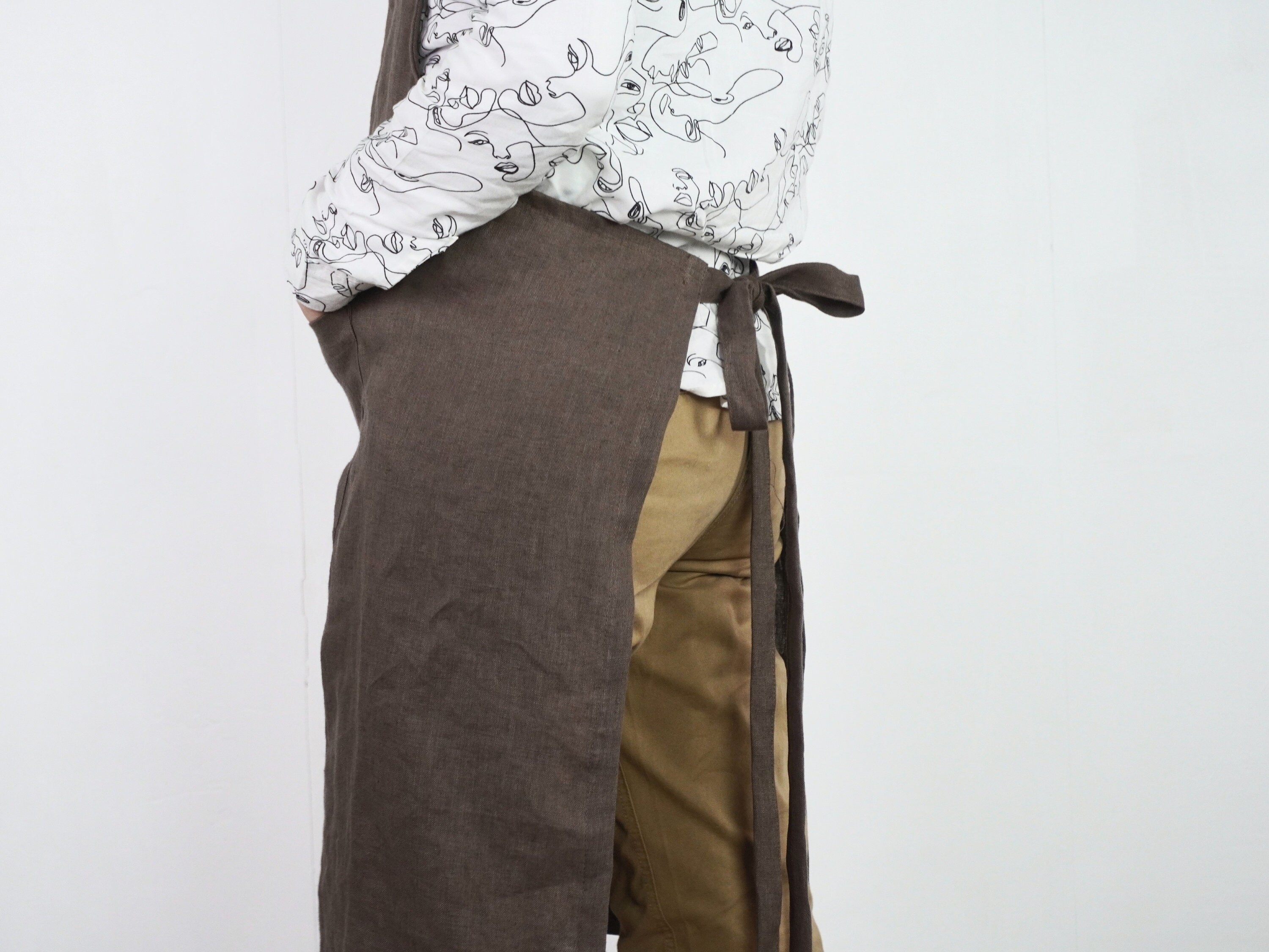 Linen apron. Full linen apron with pockets. Soft linen kitchen | Etsy