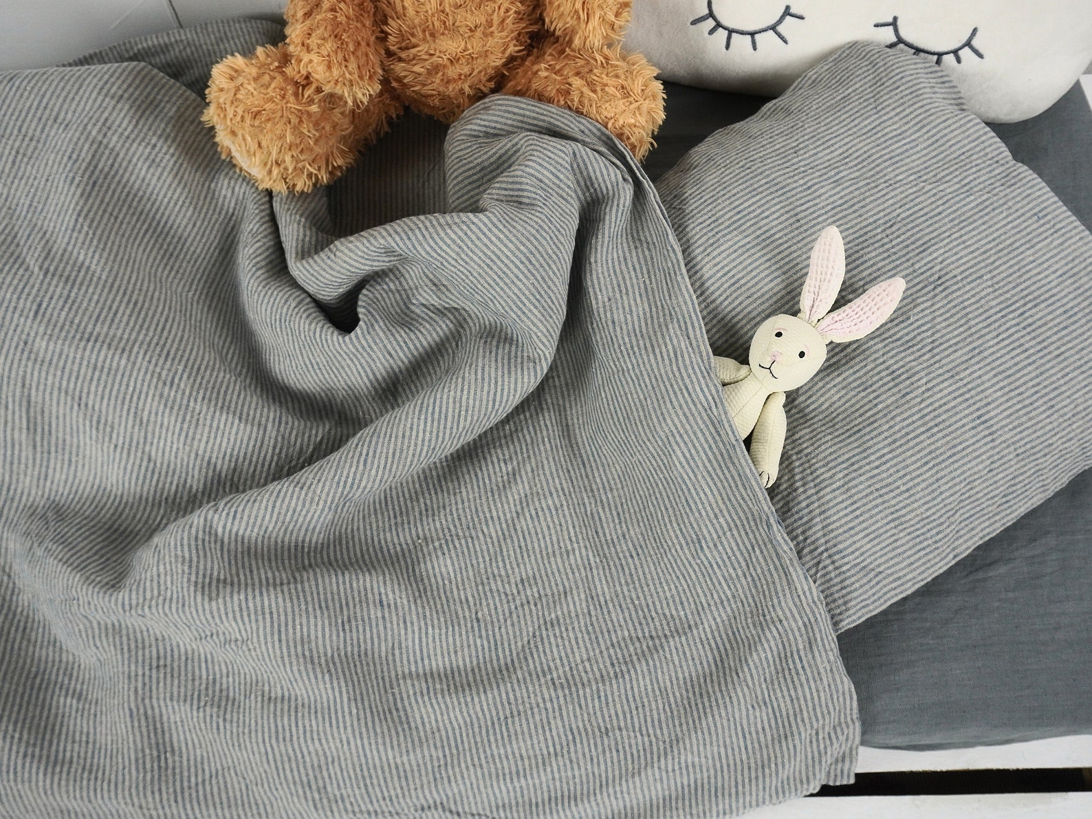 3 pcs Baby and Toddler linen bedding. Baby crib bedding. Cot | Etsy