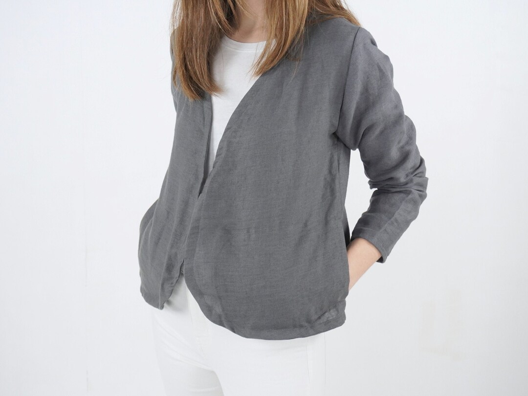Linen Short Jacket. Linen Women's Jacket. Soft Linen Kimono Jacket ...