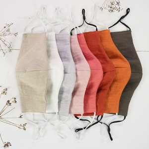 Linen Face Mask Set. 100% Linen Masks. Adult Linen Mask. Nose Wire Mask ...