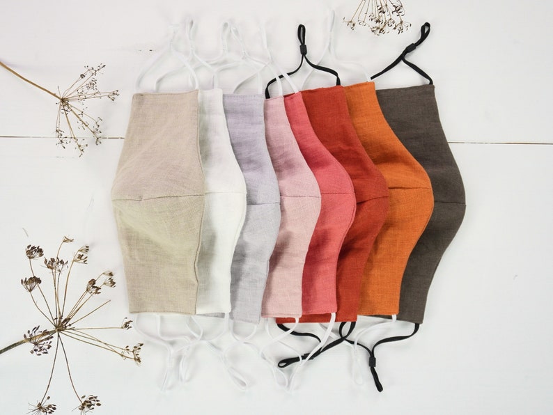 Linen face mask set. 100% linen masks. Adult linen mask. Nose | Etsy