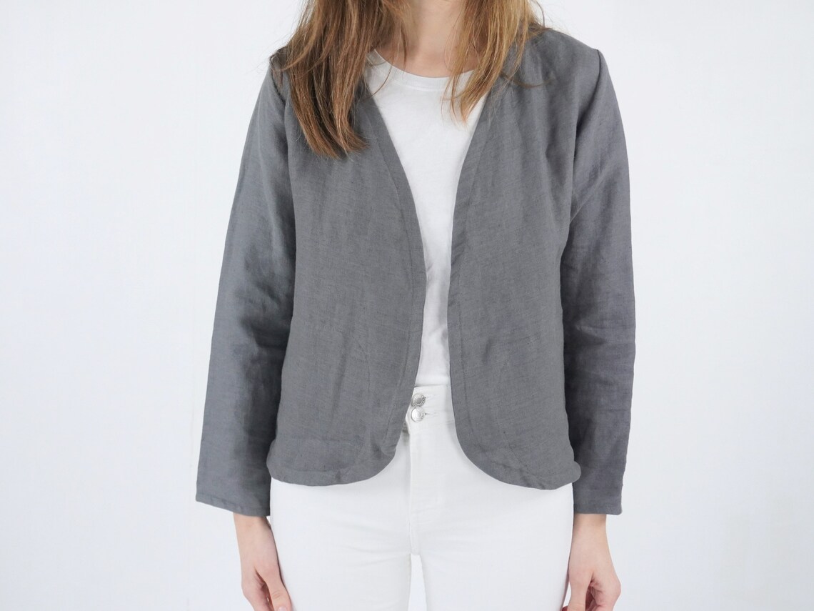 Linen Short Jacket. Linen Women's Jacket. Soft Linen Kimono Jacket ...