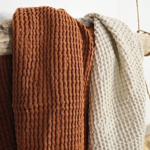 Linen Waffle Rustic Towels. Linen Waffle Towel. Bath Sheet. Hand, Face ...