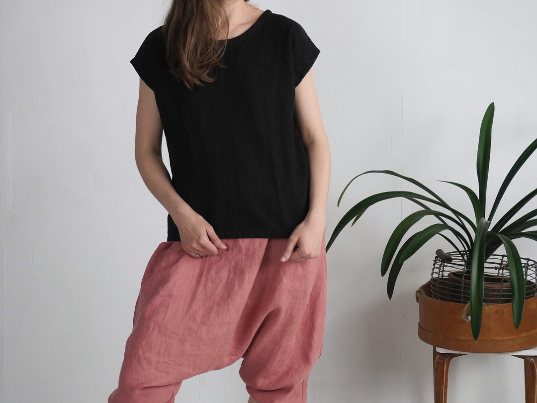 Linen Simple Top. Soft Linen Top. Washed Linen Blouse. Classic Natural ...