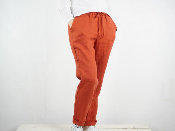Washed linen pants. Linen trousers. Linen pants for women. | Etsy