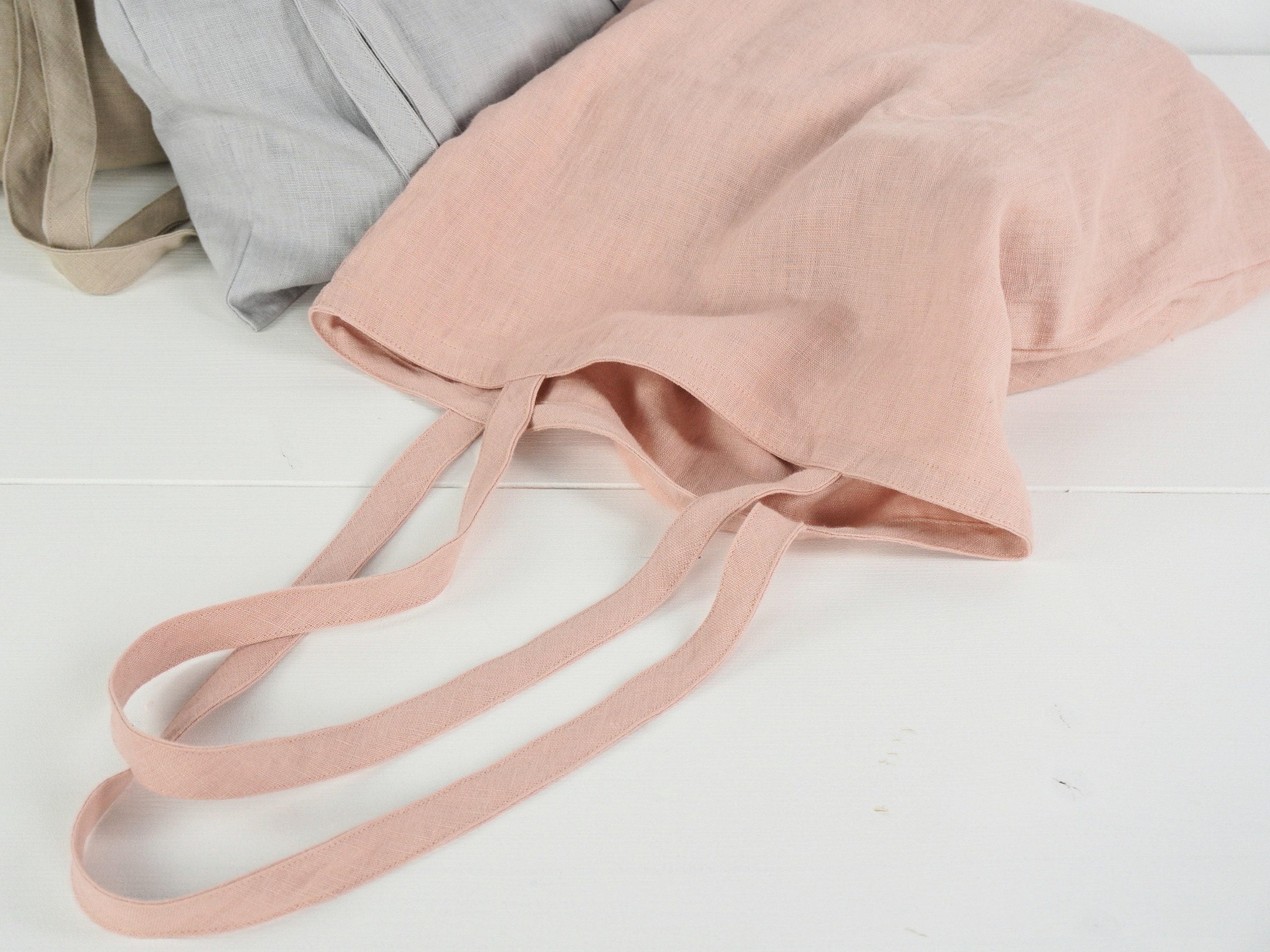 Linen tote bag. Natural linen bag. Linen shoulder bag. Natural | Etsy