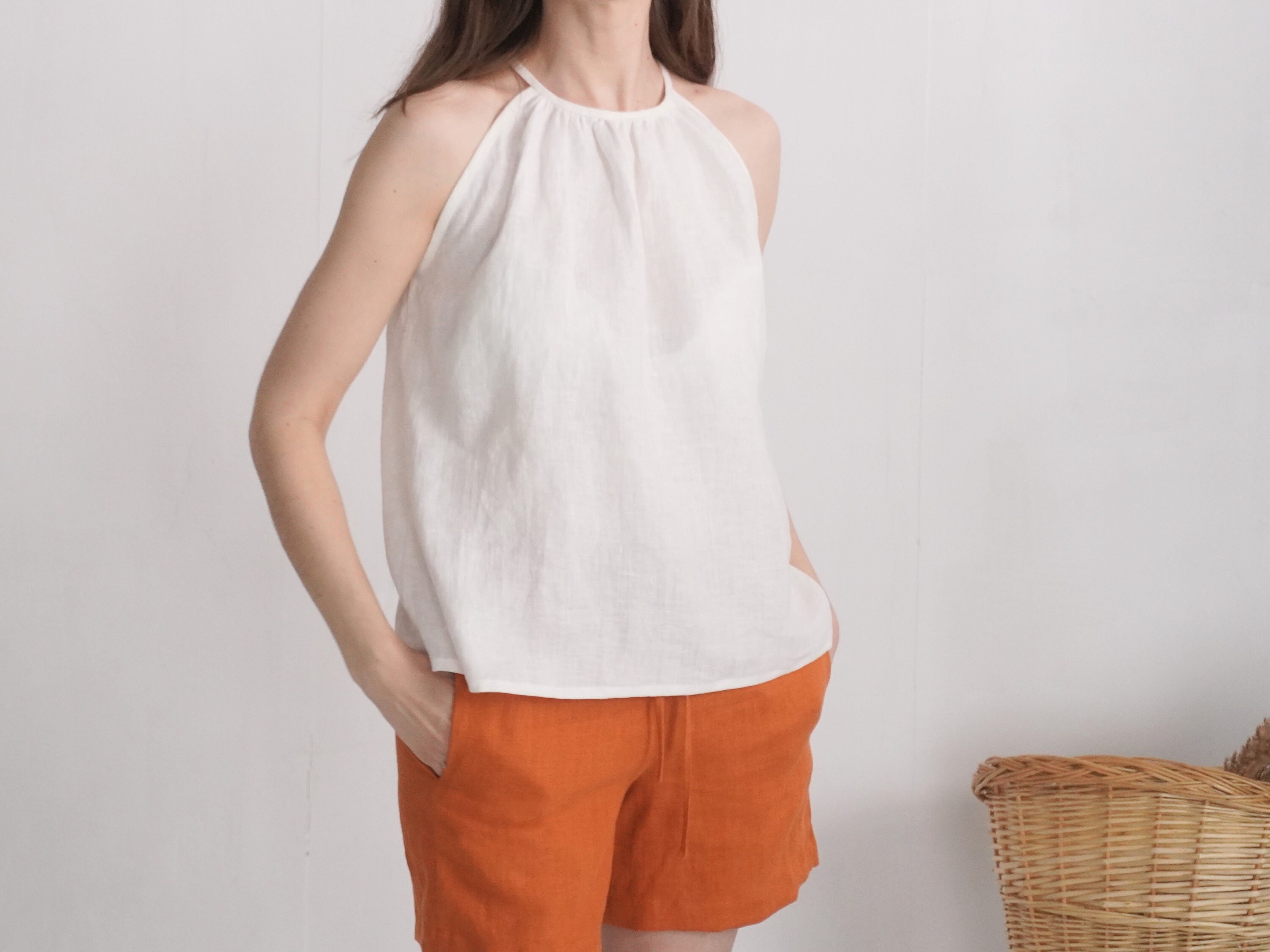 Linen Summer Top. Linen Camisole. Linen Slip Top. Linen Halter - Etsy UK