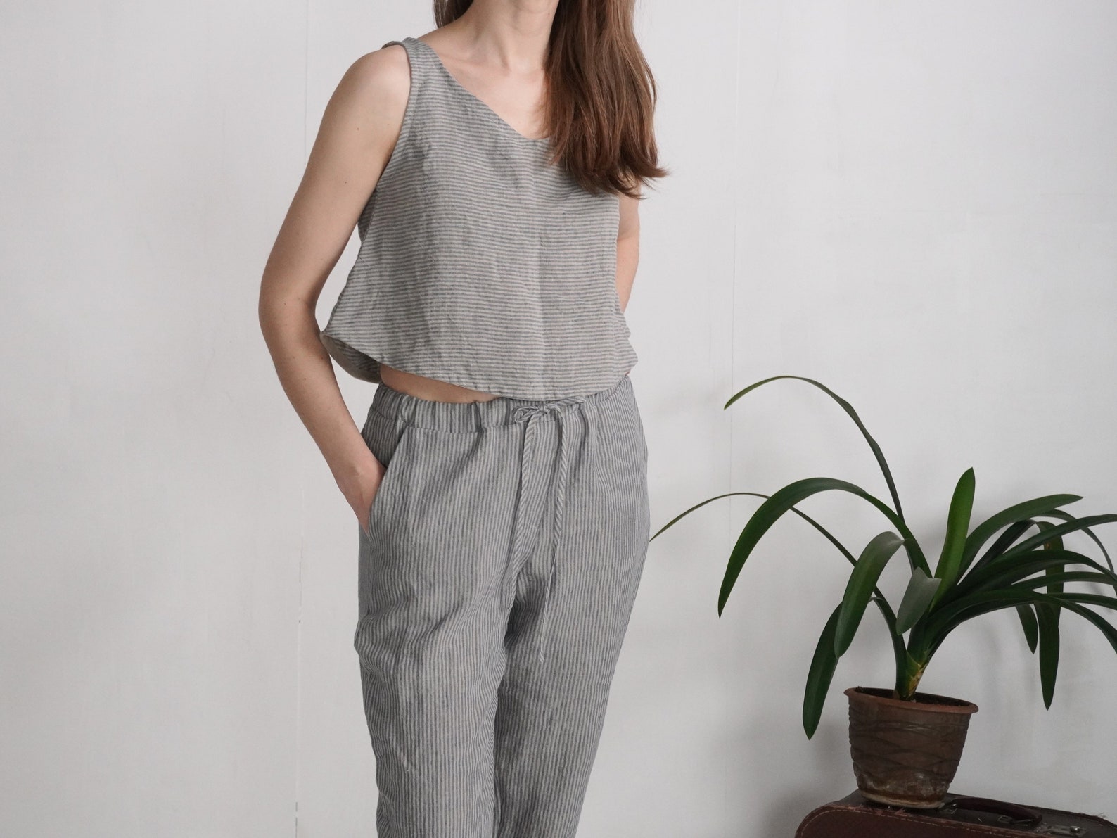 Linen Swing Crop Top. Linen Summer Top. Linen Cropped Tank - Etsy