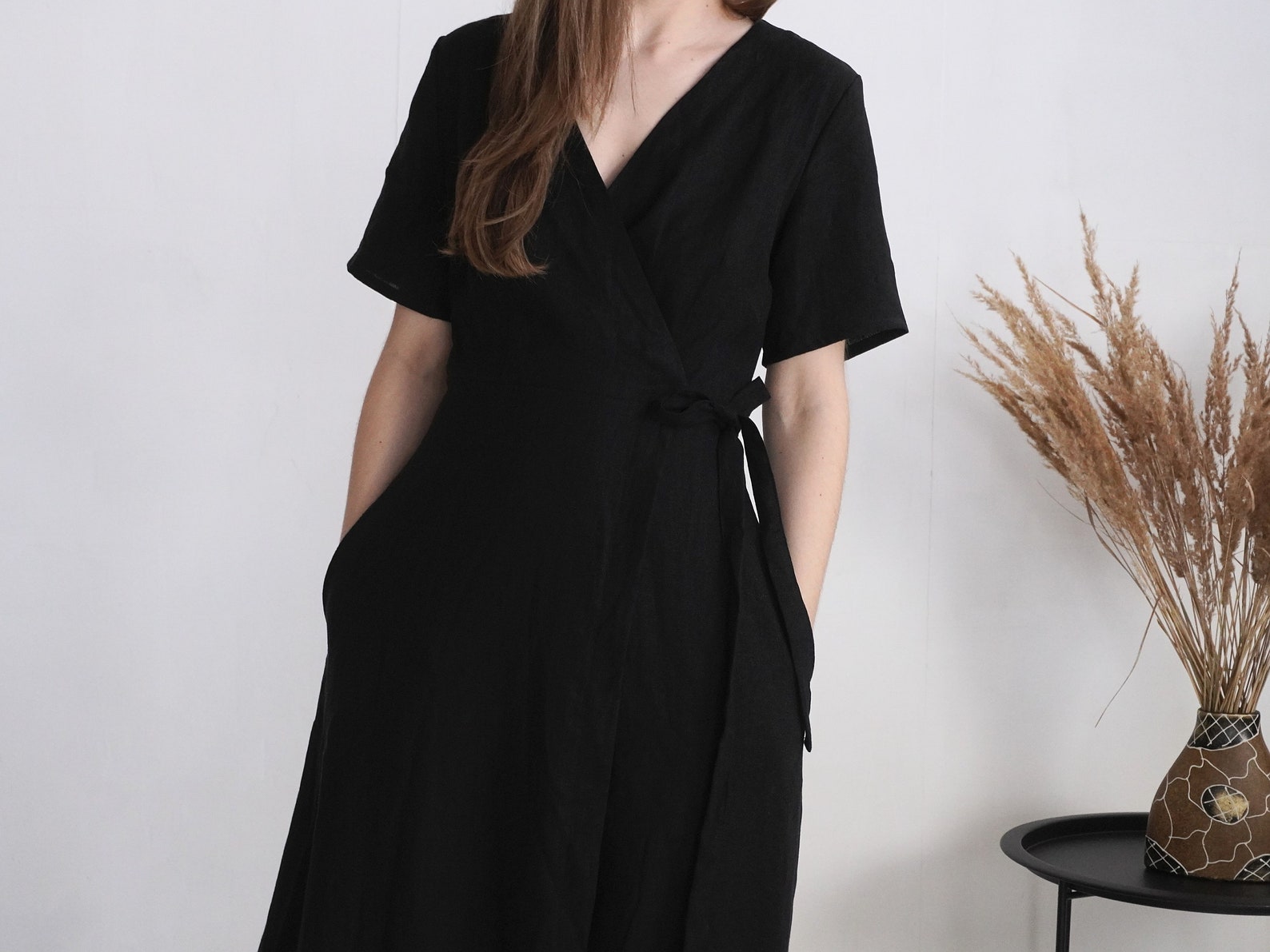 Long Linen Wrap Dress. Linen Maxi Wrap Dress for Women. Linen - Etsy